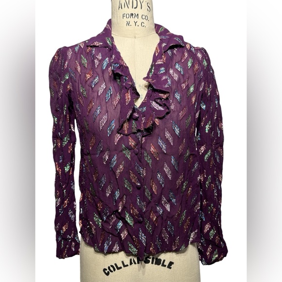 Tops | Vintage 8s Pogia By D Polimeni Long Sleeve Sheer Blouse | Poshmark
